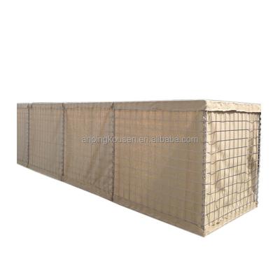 China Noodbunker Bastion Barrier voor defensie gegalvaniseerde draad en beige geotextiel Te koop
