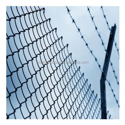 China 8 Ft Galvanized PVC Coated Chain Link Fence Wire Mesh with Barbed Wire Low Carbon Steel for sale