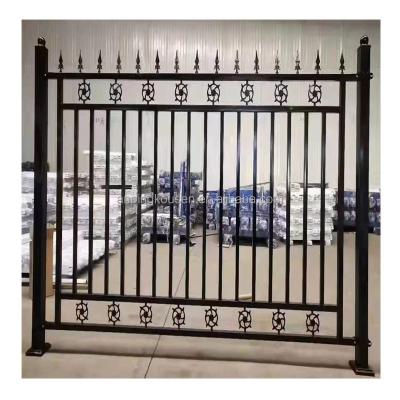 China 6ft x 8ft Flat Top Corten Metal Picket Heavy Duty gegalvaniseerd poeder bedekt tuin hek Te koop