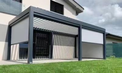 중국 방수 지퍼 블라인드가 있는 야외 지능형 조절식 정원 알루미늄 퍼골라 판매용