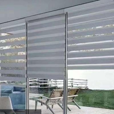 China Stepless Light & Privacy Control bedroom windowsiles office double velvet zebra blinds for sale