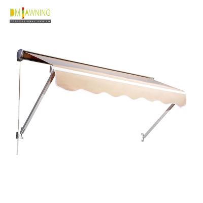 China Patio Waterproof Windproof UV Resistence Aluminium Retractable Awning With Drop Arm for sale