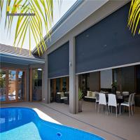 China Ventanas de ventanas retráctiles motorizadas Protector solar para exteriores Roller blinds Protección UV de tejido en venta