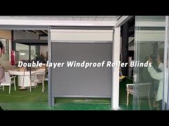 Buitenruit waterdicht stof gemotoriseerd dubbellagig rits rolluiken