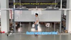 Electric spring windproof blind and dual control roller shade