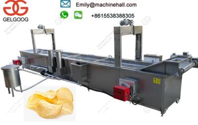 China Automatic Potato Chips Deep Frying Machine Adjustable Frying Time/Stainless Steel Potato Chips Fryer Machine In India for sale