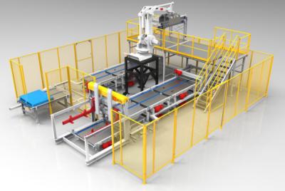 China PLC Programmable Automatic Bottle Packaging Machine Robot Palletizing System for sale