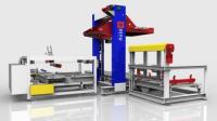 China PLC Touchscreen Single Channel Gantry Palletizer Machine for Bottle Packaging with 1-Channel Capacity for sale