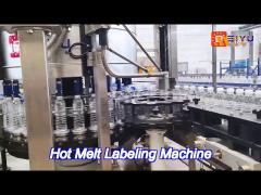 fully automated hot melt labeling machine for food beverage plc control