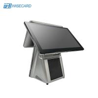 China Wisecard WCT-C1 Dual Touch Screen POS System 15 inch Intel Quad Core for Restaurant Retail for sale