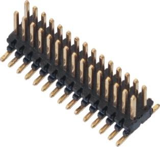 中国 帽子H=1.4の巻き枠のパッキング金のフラッシュROHSとのSMT LCP 0.80*1.20 Pinヘッダーの黒の二重列 販売のため