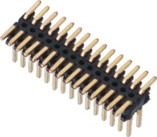 中国 帽子H=1.4の巻き枠のパッキング金のフラッシュROHSとのSMT LCP 0.80*1.20 Pinヘッダーの黒の二重列 販売のため