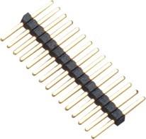 中国 1.0mmの1*15PすくいPA9T PCB板のための黒い単一PinヘッダーのコネクターのPe袋 販売のため