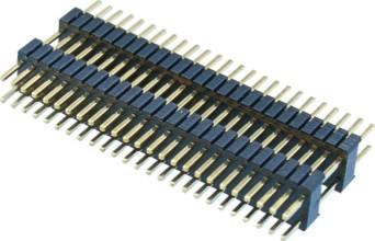 中国 WCON 1.27*2.54mm PCBヘッダーのコネクターの倍のプラスチック180°すくいPA9Tの黄銅H=2.54 販売のため