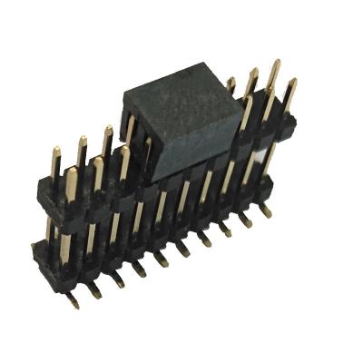 中国 二重プラスチックRualの列PinヘッダーのコネクターSMT PA9Tの黒ROHS 販売のため