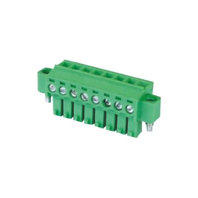 Cina linea verticale femminile Pluggable verde opaco del blocchetto terminali di 3.50mm della latta PA66 con l'orecchio in vendita
