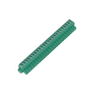 Cina Con verde/senza della femmina del connettore del blocchetto terminali della ferrovia di baccano 24P flangia in vendita