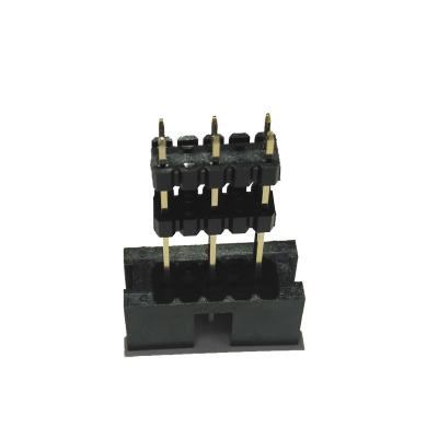 Cina l'intestazione K-3/4/7/8P di 10P 2.54Box, diritto aggiunge il flash dell'oro del nero della plastica H=2.5*2 PA9T in vendita