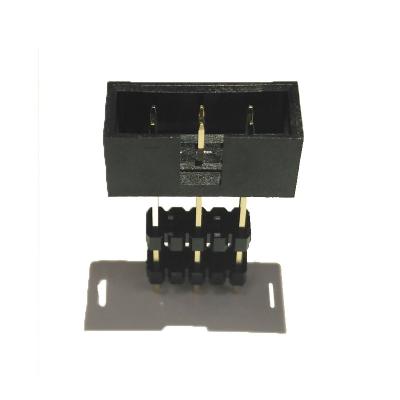 Cina l'intestazione K-3/4/7/8P di 10P 2.54Box, diritto aggiunge il flash dell'oro del nero della plastica H=2.5*2 PA9T in vendita