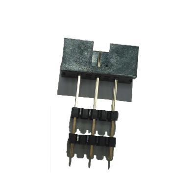 Cina l'intestazione K-3/4/7/8P di 10P 2.54Box, diritto aggiunge il flash dell'oro del nero della plastica H=2.5*2 PA9T in vendita