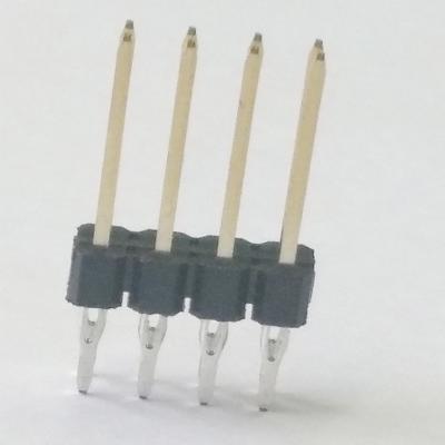 China WCON Press Fit Pin Header Connector Single Row 2.54 Pitch PBT Black ROHS for sale