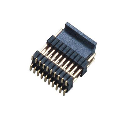 Cina Ottone H=2.54 della IMMERSIONE PA9T della plastica 180° del doppio del connettore dell'intestazione del PWB di WCON 1.27*2.54mm in vendita