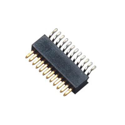 Cina flash d'ottone dell'oro di FILA di 1.0mm singolo GF di SMT di Pin dell'intestazione del connettore doppio in vendita