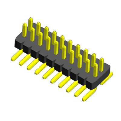 中国 二重まっすぐな男性のSmt Pinヘッダーの黒の黄銅1.27 Mmピッチのコネクター 販売のため