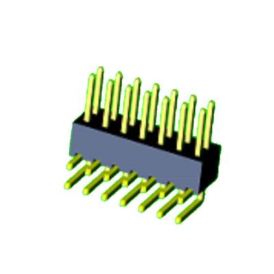 China Conector dobro da fileira WCON, conector PA9T R/A BK H=7.4 do encabeçamento do Pin do passo de 2,54 milímetros à venda