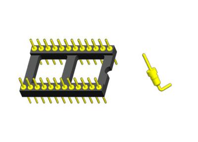 Cina connettore 20P dell'incavo di 2.54mm IC intorno al nero ROHS del piatto H=3.0 del PWB di Pin Header in vendita