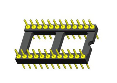 Cina connettore 20P dell'incavo di 2.54mm IC intorno al nero ROHS del piatto H=3.0 del PWB di Pin Header in vendita