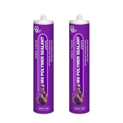 China 10.1oz Cartridge High Tack Clear Sealant 5 Year Mold Free Modified Ms Polymer 590ml Sausage Volume Shrink Crack-proof for sale