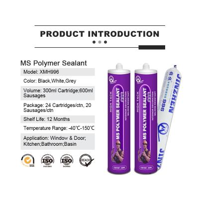China 10.1oz Cartridge High Tack Clear Sealant 5 Year Mold Free Modified Ms Polymer 590ml Sausage Volume Shrink Crack-proof for sale