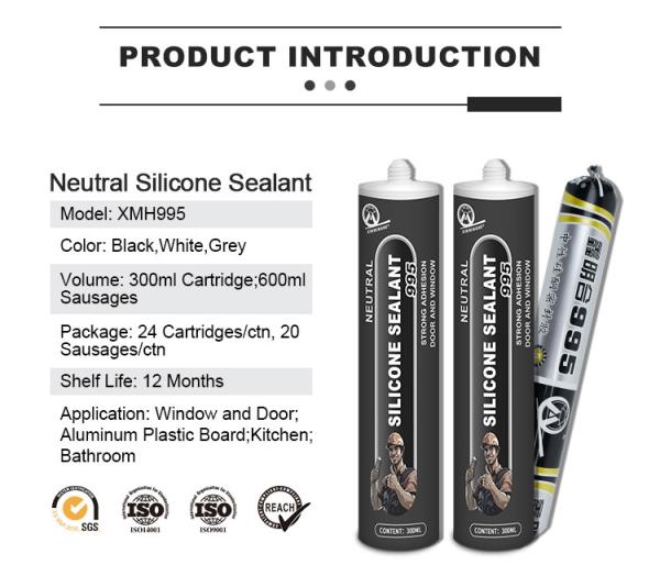 Quality MH995 Silicone Sealant For Waterproof And Mildew Resistant Coloured Tile Backer for sale