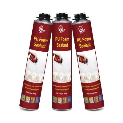China Professional Fire Resistance Polyurethane MF Mixture PU Foam Spray Sealant for Door and Windows Construction 750ML Great for sale