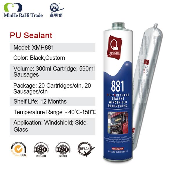 Quality MH881 Black Automotive Front Windshield Glass Polyurethane Sealant with for sale