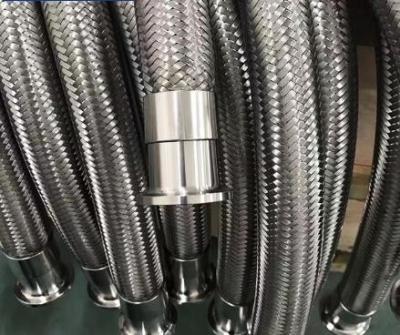 Cina tubo flessibile intrecciato di acciaio inossidabile di 20~200m/roll 1.05mm Ptfe per il trasporto dei prodotti chimici corrosivi in vendita