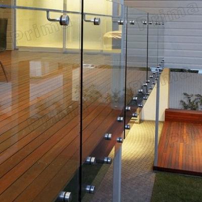 China Easty Installing Good Price Standoff bracket frameless tempered glass railing for sale