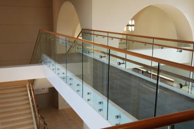 China Stair Standoff bracket frameless tempered glass railing Easy Installing Design for sale