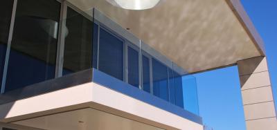 China Exterior High Grade Stainless Steel Tempered Glass Aluminum Balcony Railing for sale