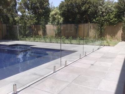 China 316 Anti-Rust Stainless Steel Spigots Frameless Swimming Pool Glass Railing for sale