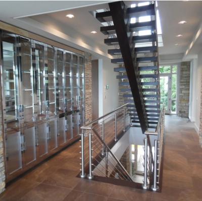 China Residential Modern Steel Wood Stairs price for sale