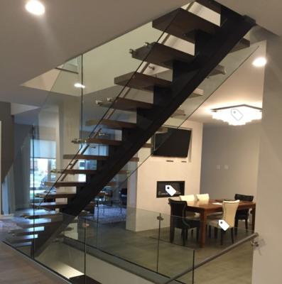 China Classic european style black stair steel tread staircase for sale