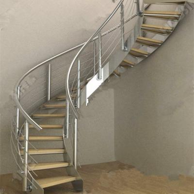 China Modern Luxury  Steel Curved Structure Staircase for sale
