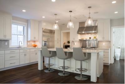 China Small modern white shaker style american folding kitchen cabinet for sale