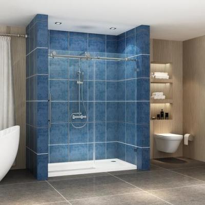 China Stainless steel frameless sliding shower glass door shower enclosure for sale