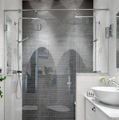 China Modern tempered glass white line glass Shower Room compact shower enclosure for sale