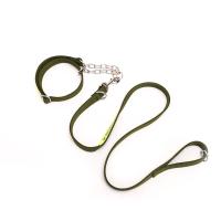 China Solid Pattern Cotton Pet Collar Leash Eco Friendly S - L Size for sale