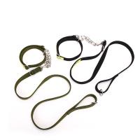 China Solid Pattern Cotton Pet Collar Leash Eco Friendly S - L Size for sale