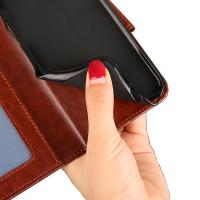 China Luxury Card Insert PU Trifold Leather Flip Cases for sale